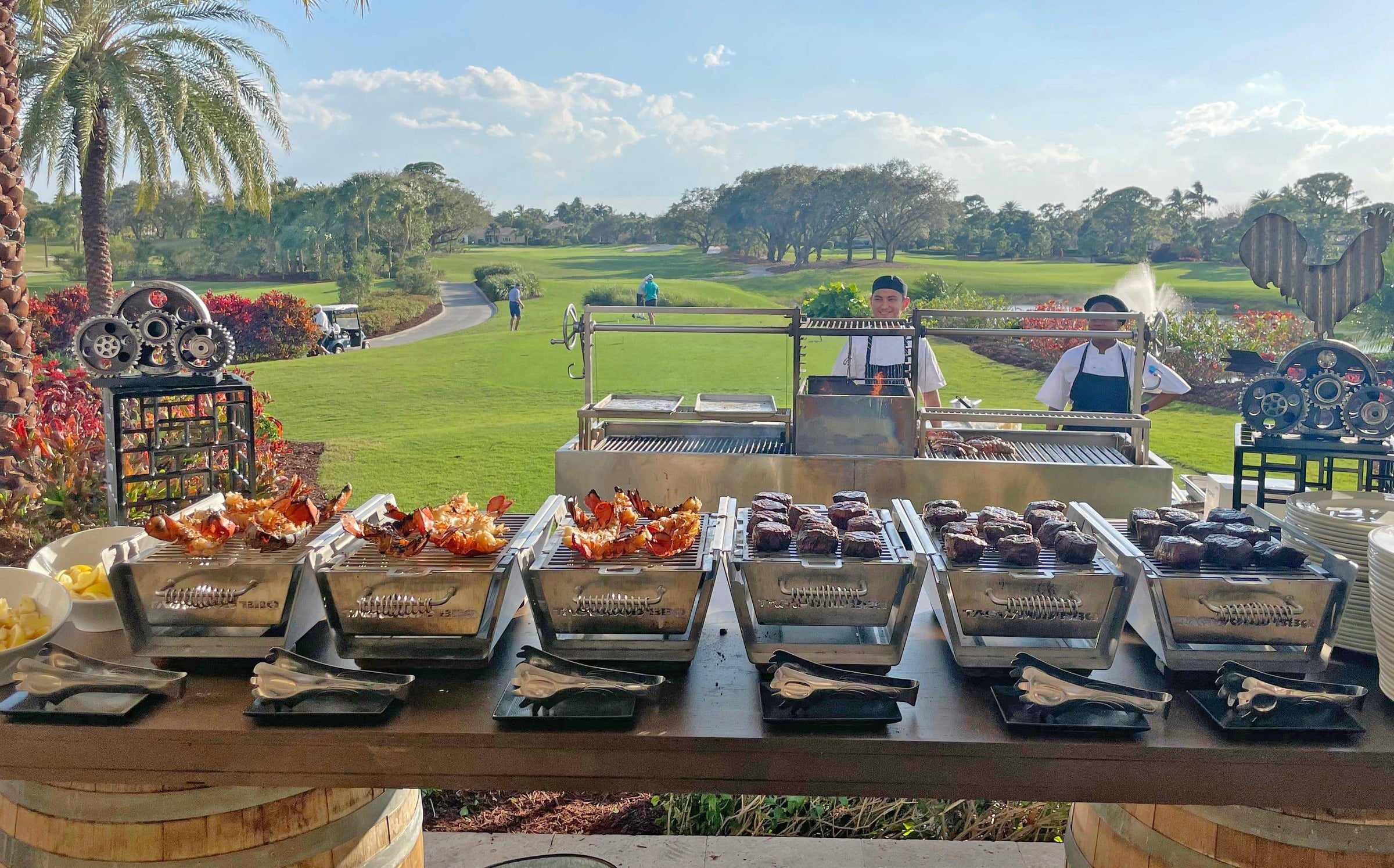 Tagwood BBQ Table Top Warming Brazier | Stainless steel and Acacia woo